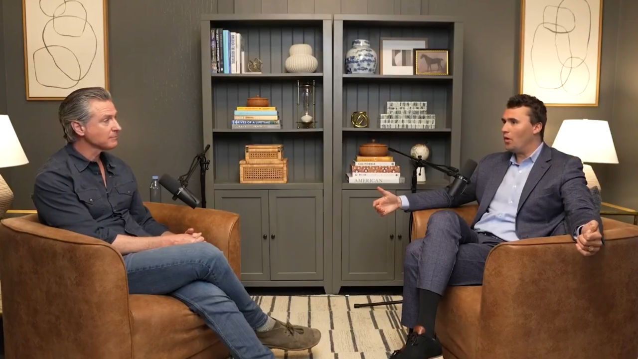 Charlie Kirk Interviews Gavin Newsom On The First Episode Of Newsom's ...